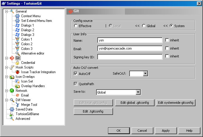 Guide to installing and using Git for OCCT development - Open CASCADE Technology Documentation
